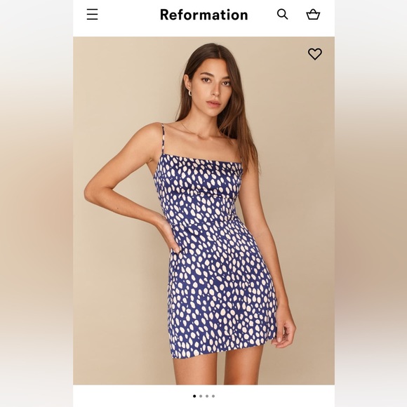 Reformation | Dresses | Reformation Silk Blue White Costa Dress In Size ...
